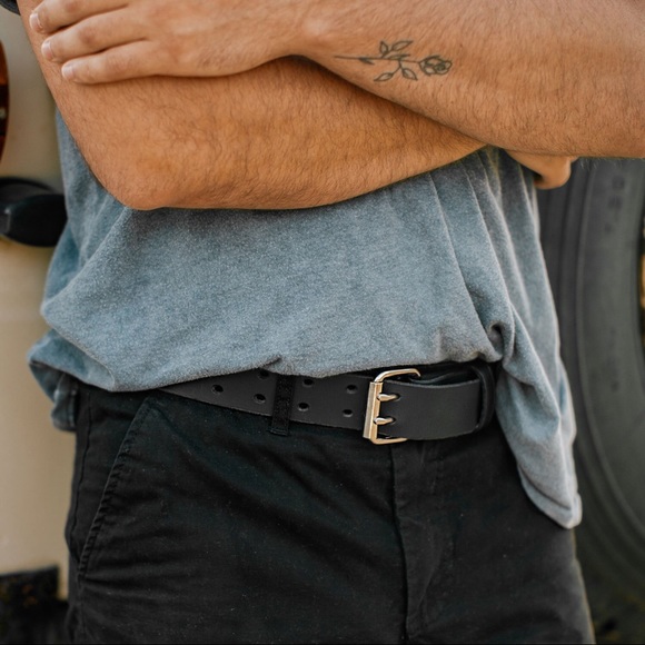 Accessories | Mens Leather Double Prong Belts Black | Poshmark